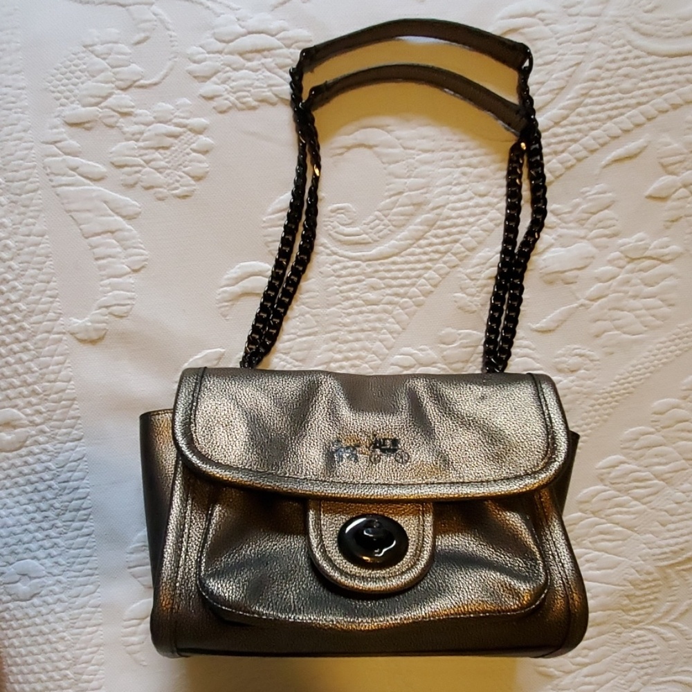 Coach Ranger Brass Metallic Crossbody Bag - Gem